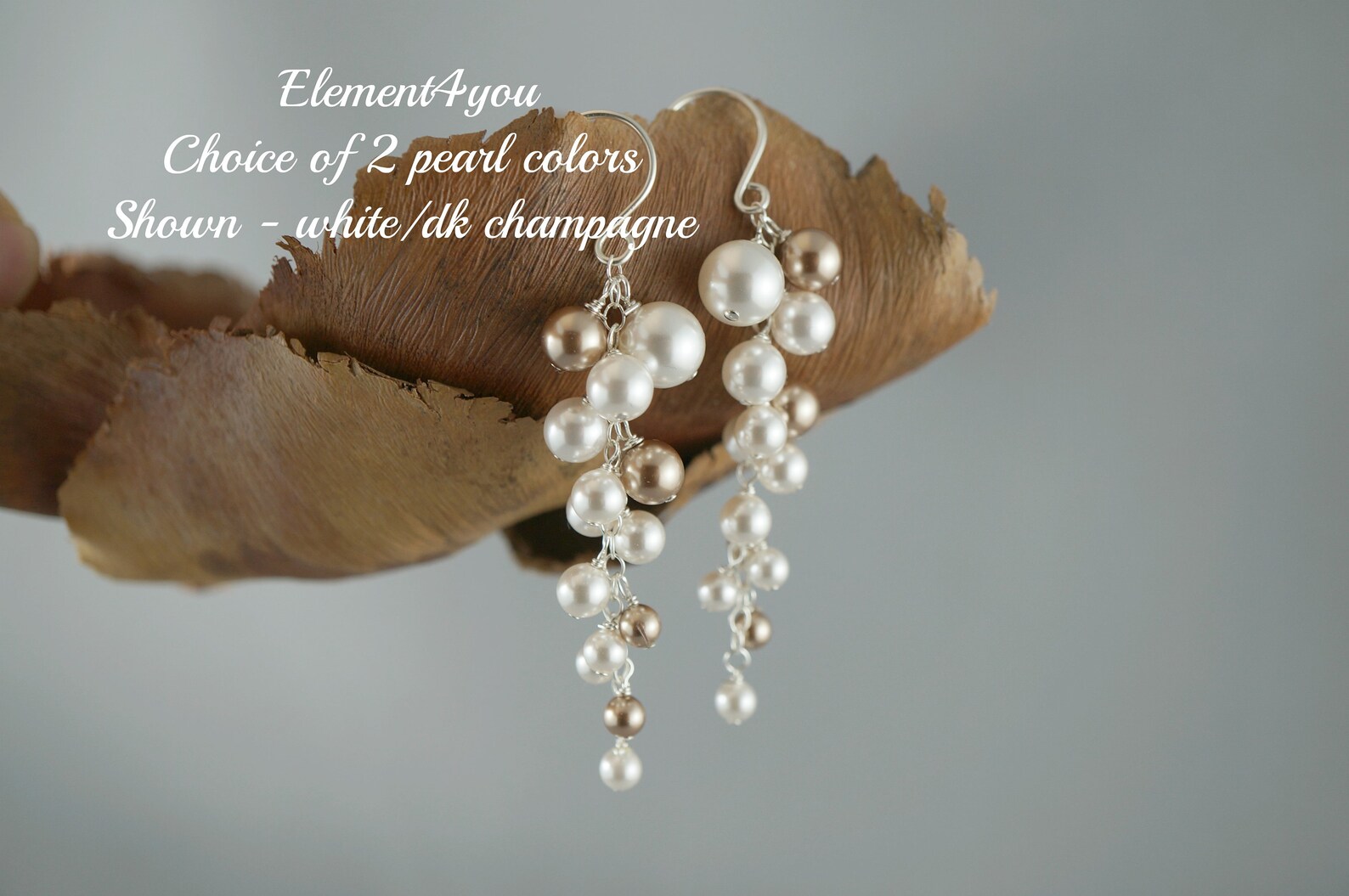 Bridal Earrings. Long pearl clusters earrings Statement | Etsy