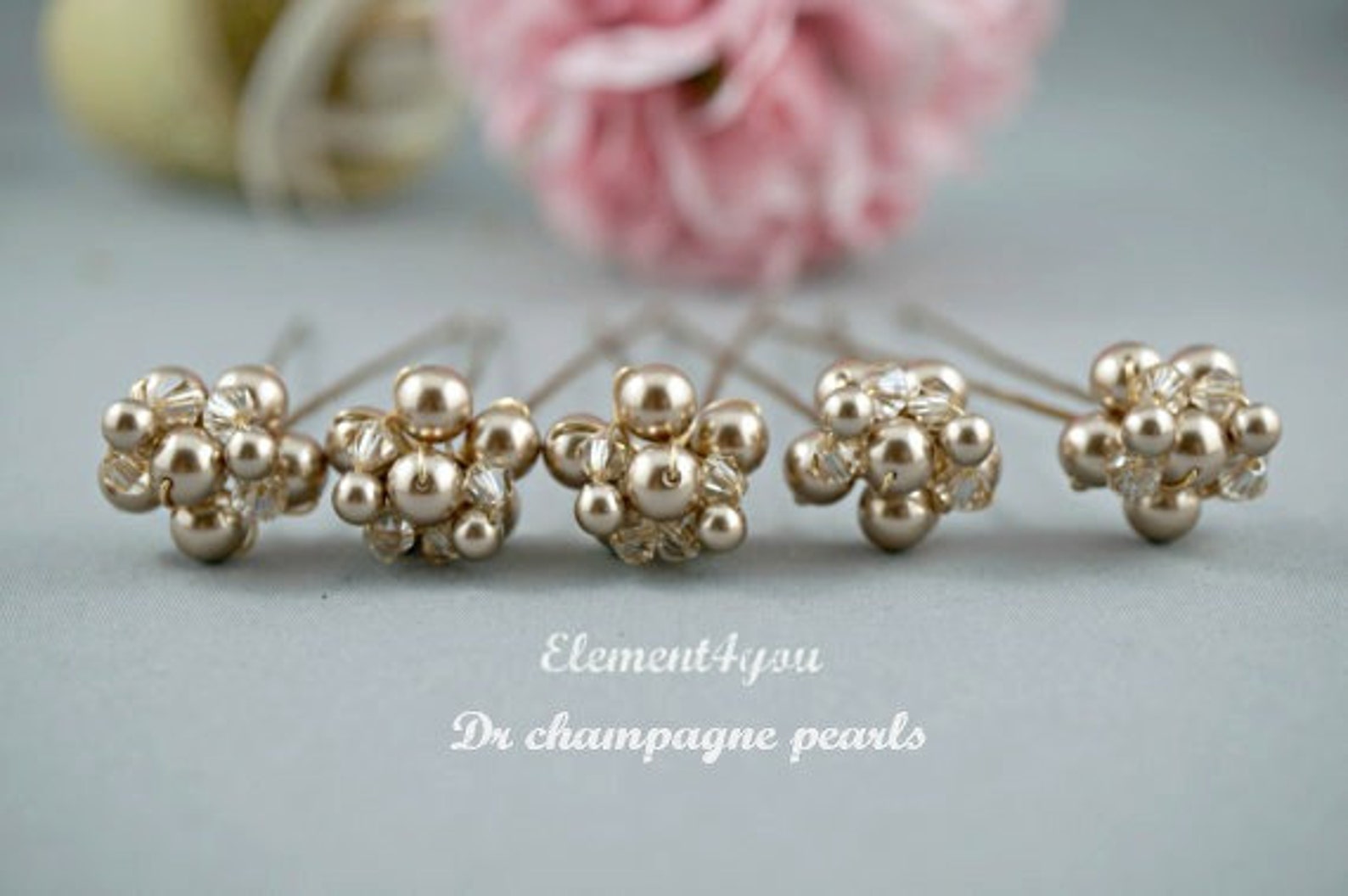 Bridal Hair Pins Champagne Ivory Hair Piece Silver Gold - Etsy