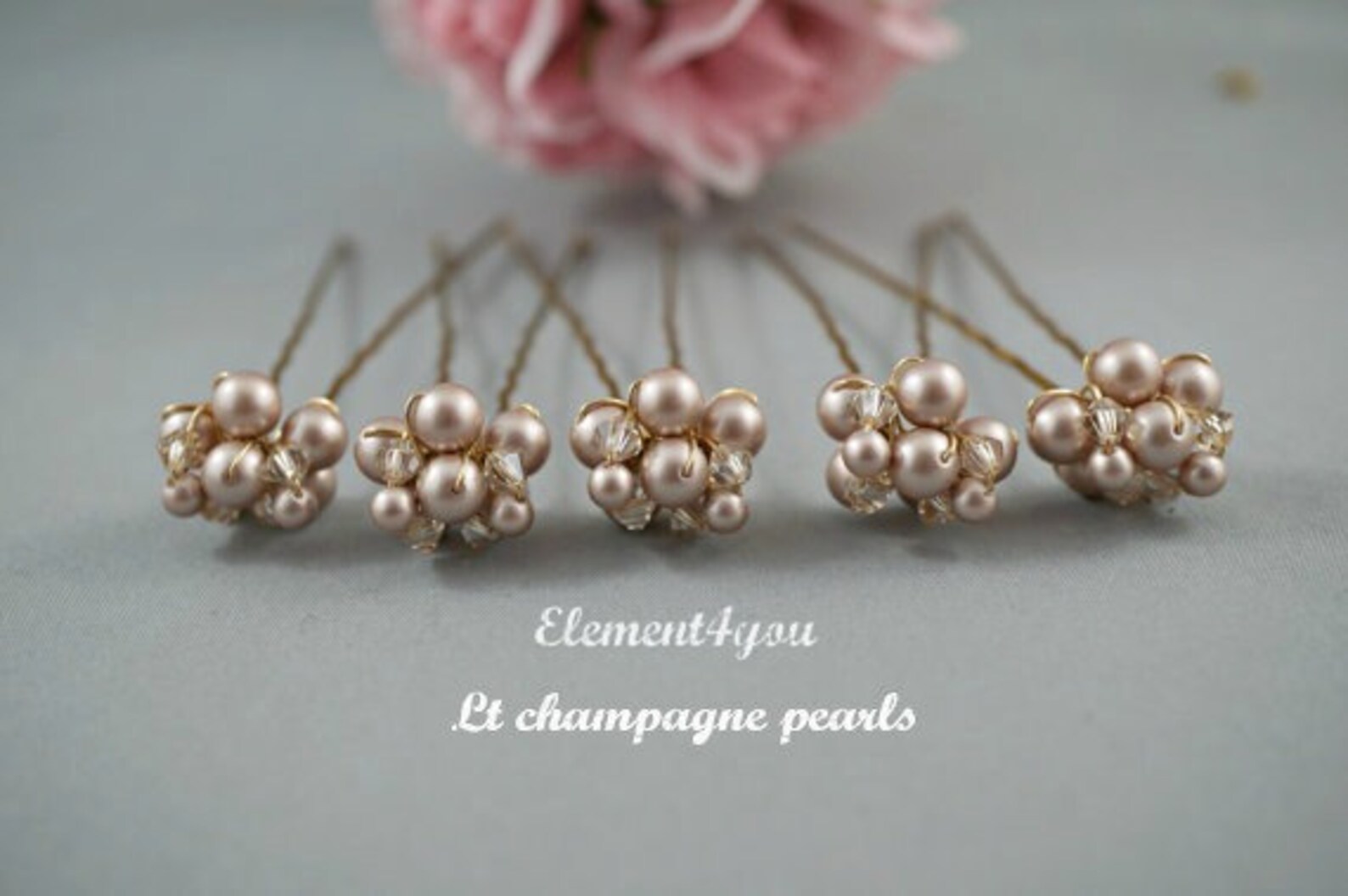 Bridal Hair Pins | Champagne Ivory Hair Piece | Swarovski Crystal ...