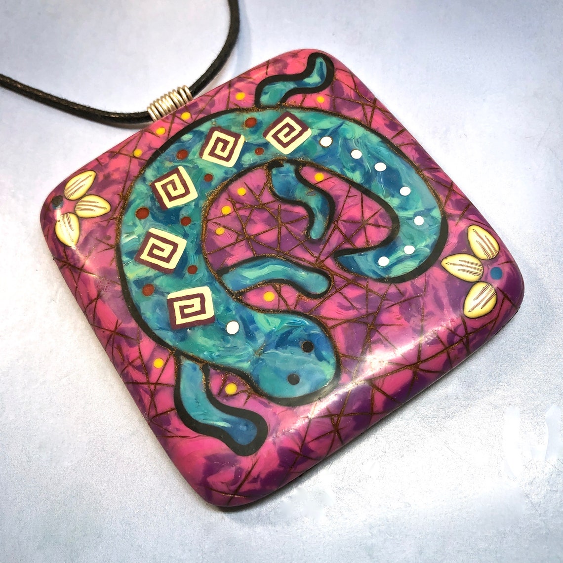 Tutorial - Gecko Petroglyph Pendant, Polymer Clay Class, Petal Cane ...