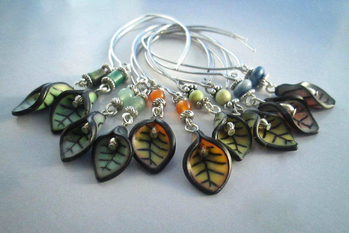 Tutorial - Blended Leaf Earrings, Polymer Clay Class, Leaf Cane ...