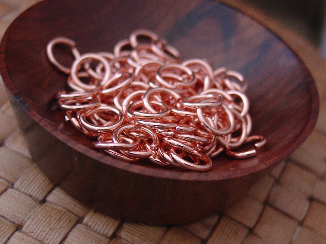 8mm Copper Jump Rings, Open, Bright Shiny Copper, 100 or 200 pieces, 16 ...