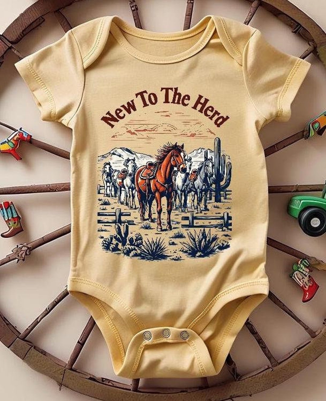 Western Rodeo Infant Onesie, New to the Herd Cowboy Cowgirl Southwest ...