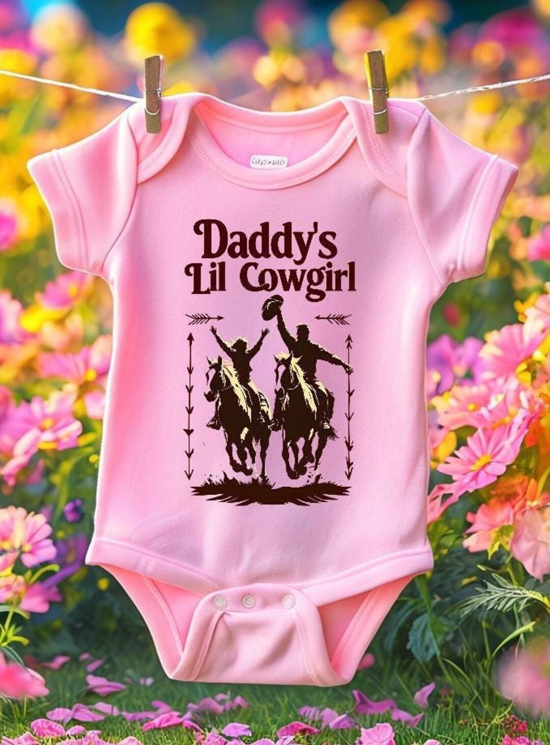Onesie, Cowboy Western Rodeo Infant Jersey, Daddy's Little Cowgirl ...