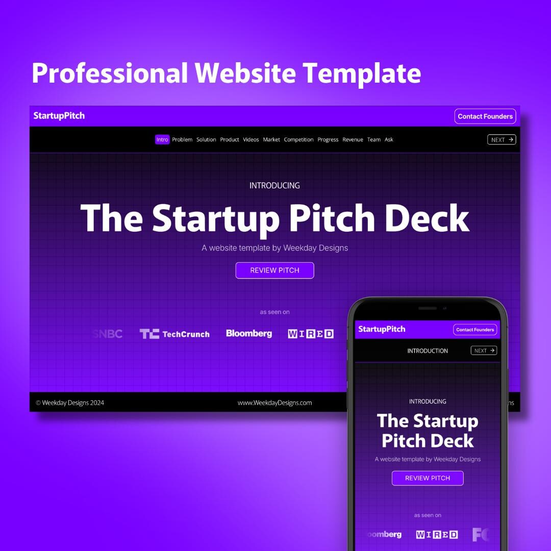 Startup Pitch Deck Website Template Elevate Your Pitch With the Best ...