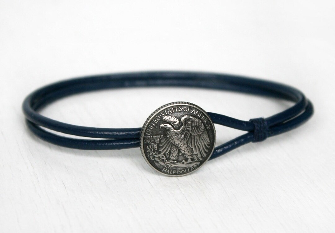 Eagle Coin Leather Bracelet for Men Women - Etsy