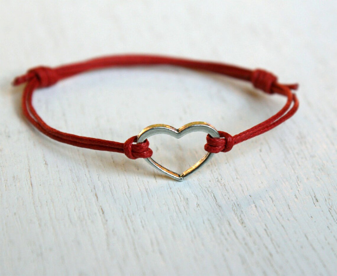 Open Heart Bracelet, Heart Anklet (many Colors to Choose) - Etsy
