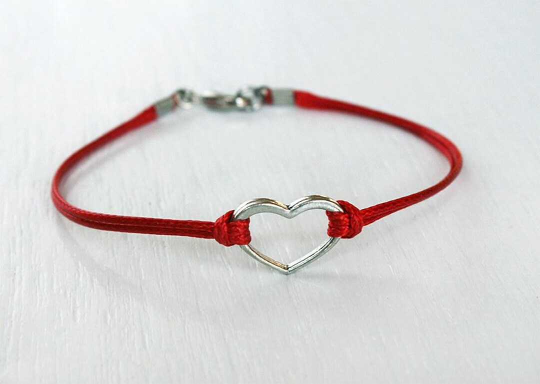 Open Heart Bracelet, Heart Anklet (many Colors to Choose) - Etsy