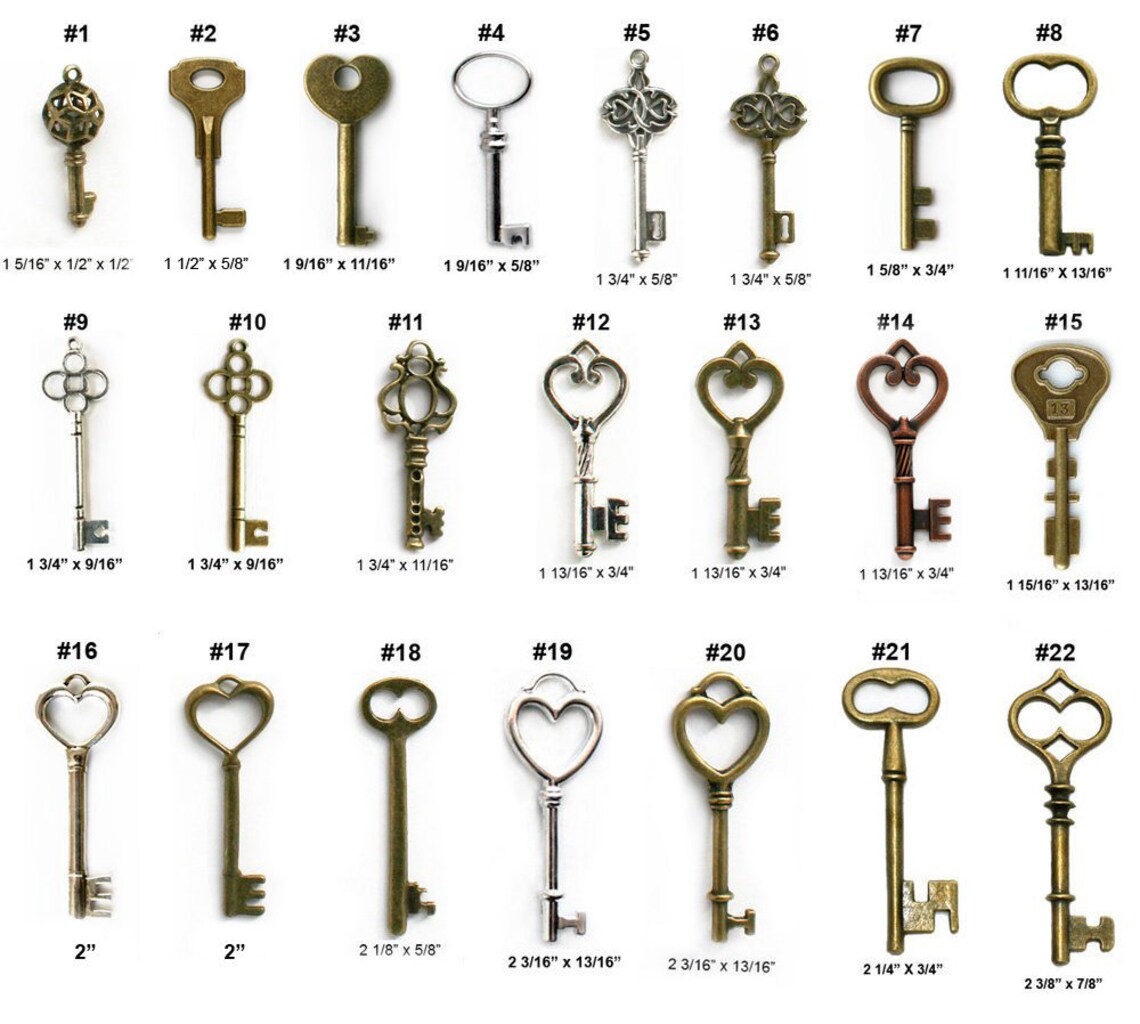 Key Necklace on Chain (many Different Keys to Choose) - Etsy