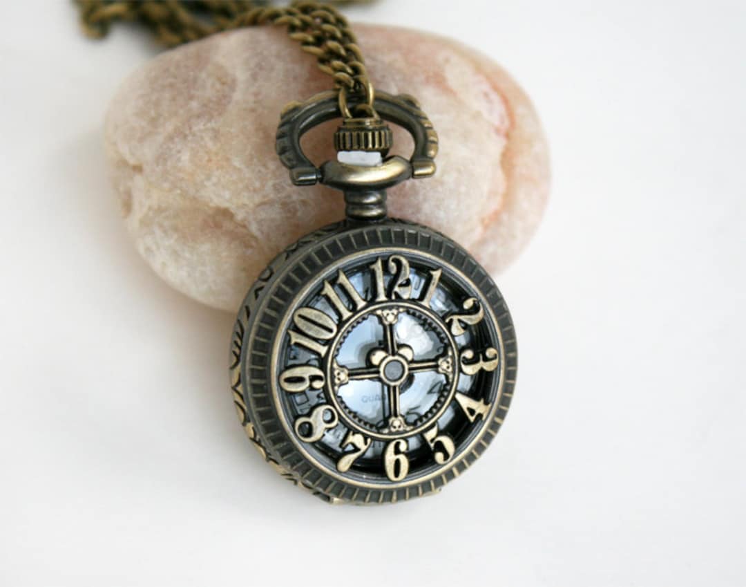 Pocket Watch Necklace, Clock Necklace (10 Styles to Choose) - Etsy