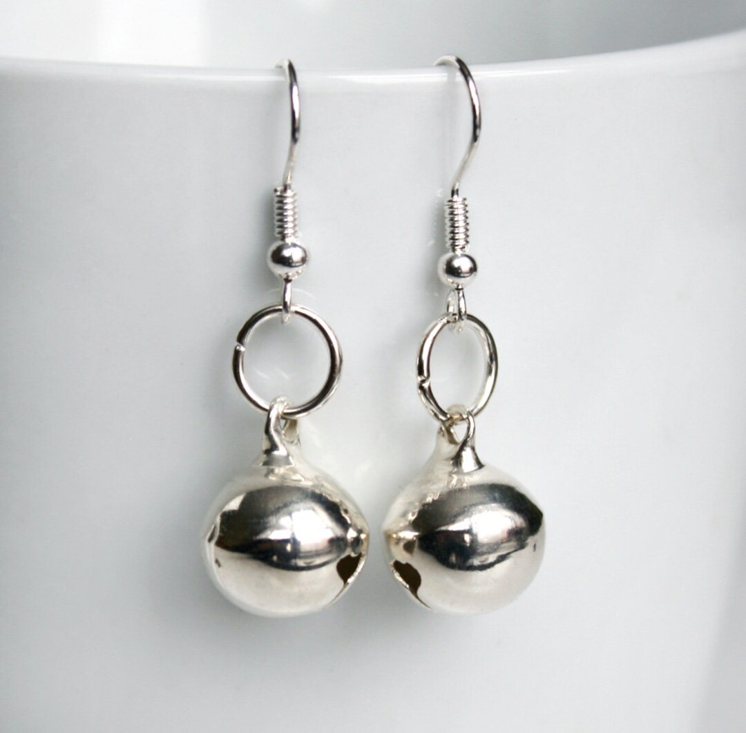 Jingle Bell Earrings Silver - Etsy
