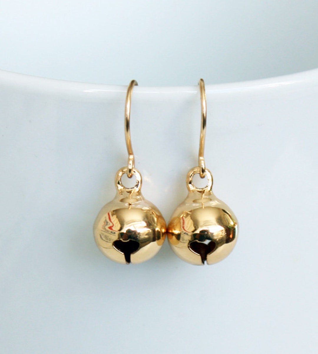 Jingle Bell Earrings 18K Gold Plated - Etsy
