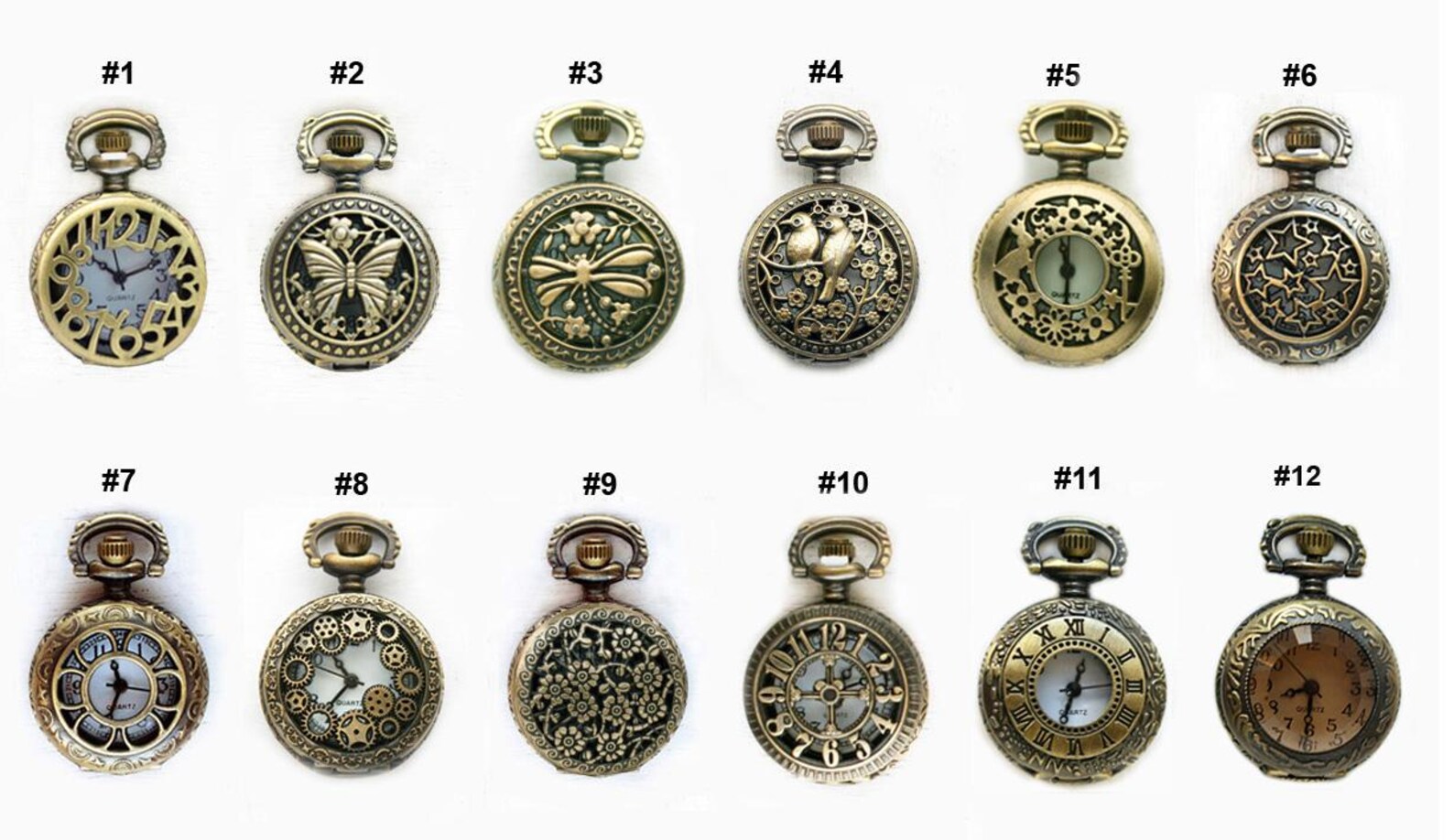 Pocket Watch Necklace, Clock Necklace (10 Styles to Choose) - Etsy