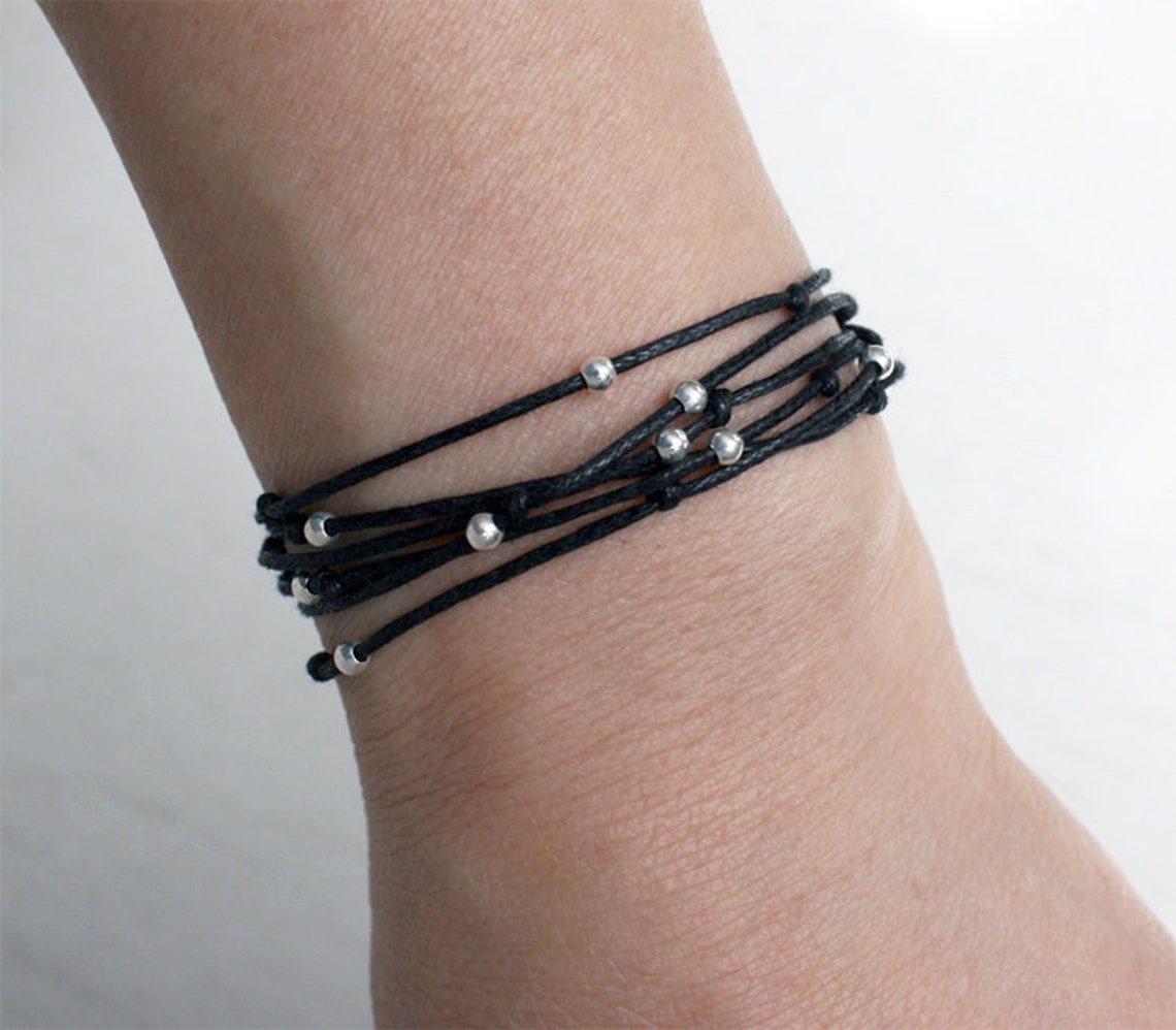 Sterling Silver Long String Beads Bracelet, Beads Anklet - Etsy