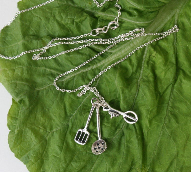 Sterling Silver Kitchen Tool Necklace Cooking Tool Necklace - Etsy