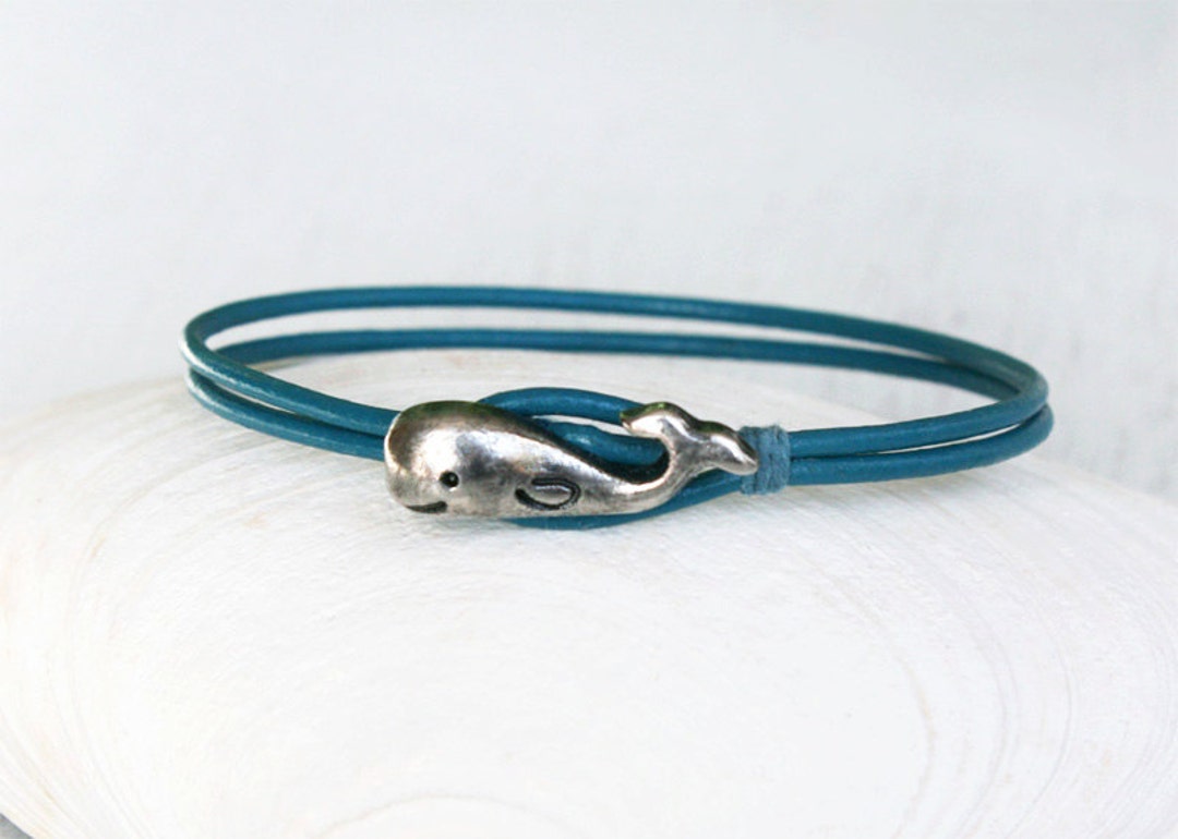 Whale Leather Bracelet (many Colors of Leather Cord to Choose) - Etsy