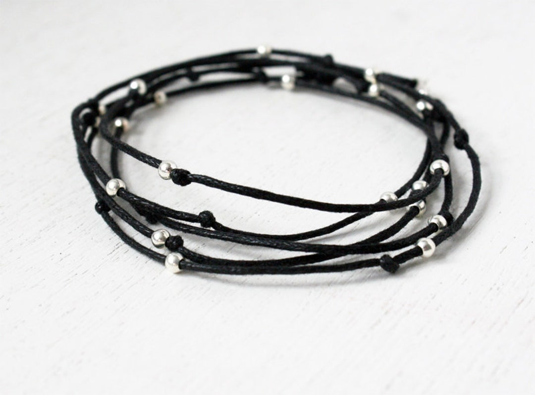 Sterling Silver Long String Beads Bracelet, Beads Anklet - Etsy