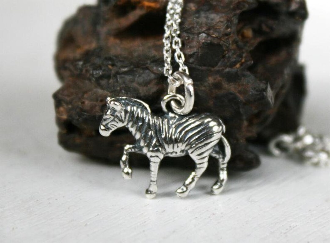 Sterling Silver Zebra Necklace - Etsy