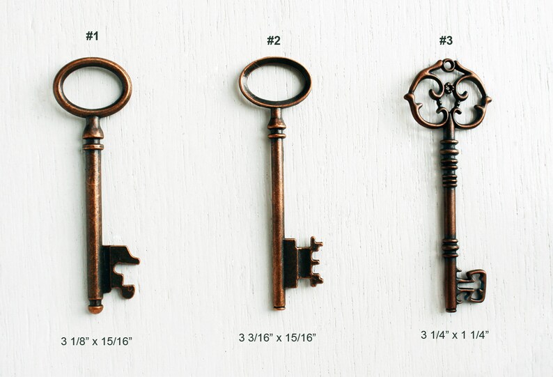 Antique Copper Key Necklace With Suede Cord - Etsy