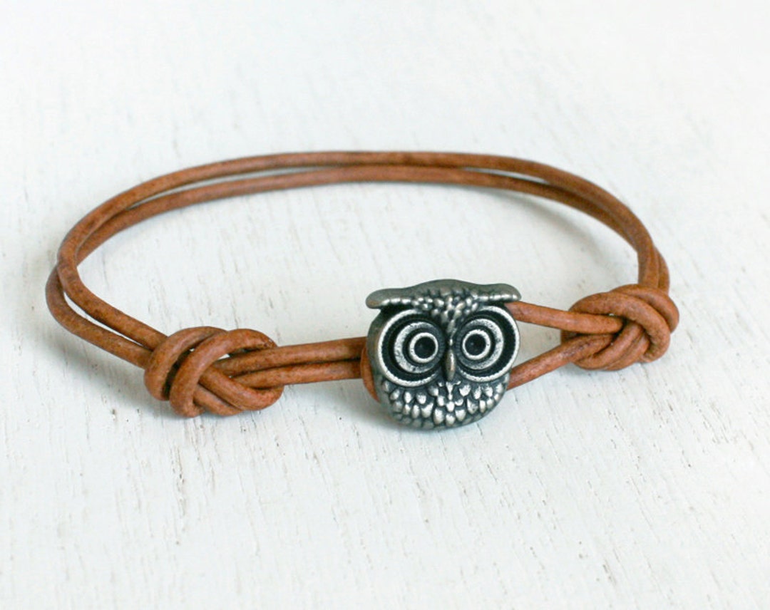 Owl Leather Bracelet (many Colors to Choose) - Etsy