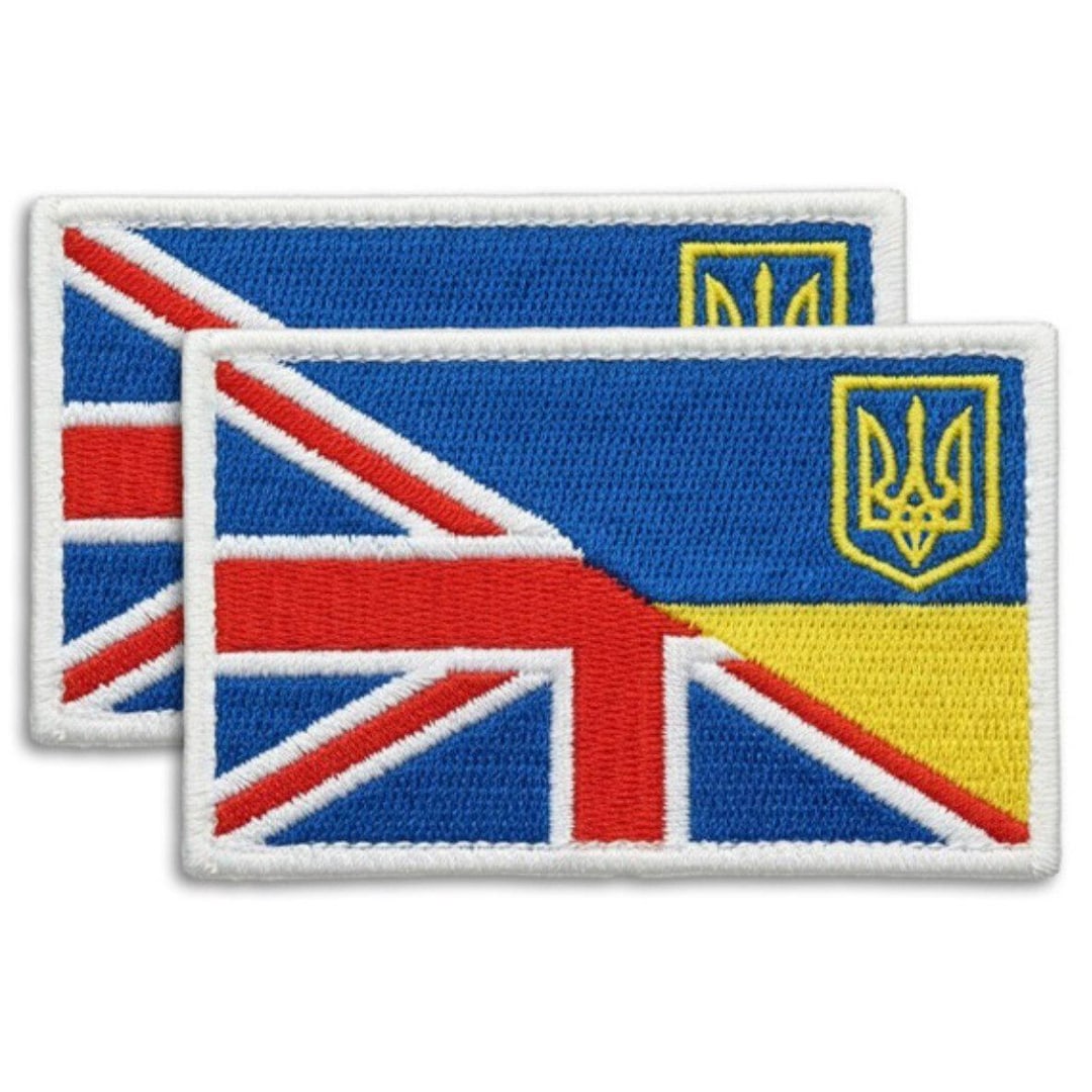 Patches - British and Ukrainian Flag Chevrons, Double Flag, Chevron ...