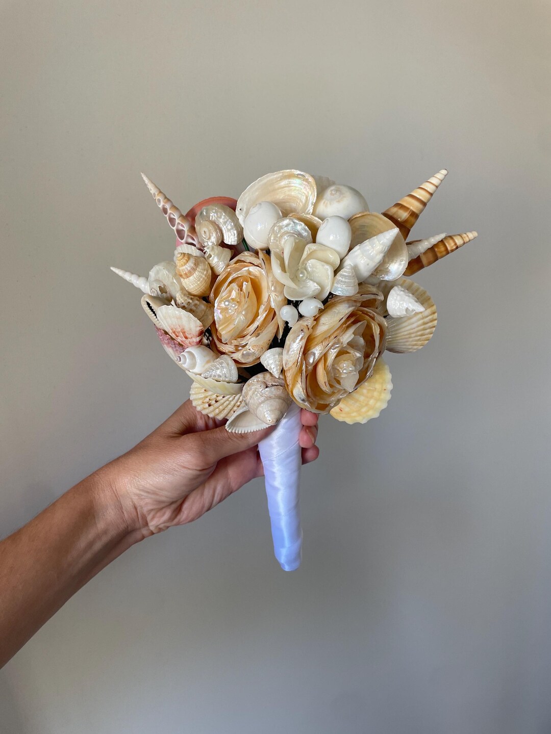 Seashell Bridal Bouquet - Coastal Inspired Bouquet - Boho Beach Wedding ...