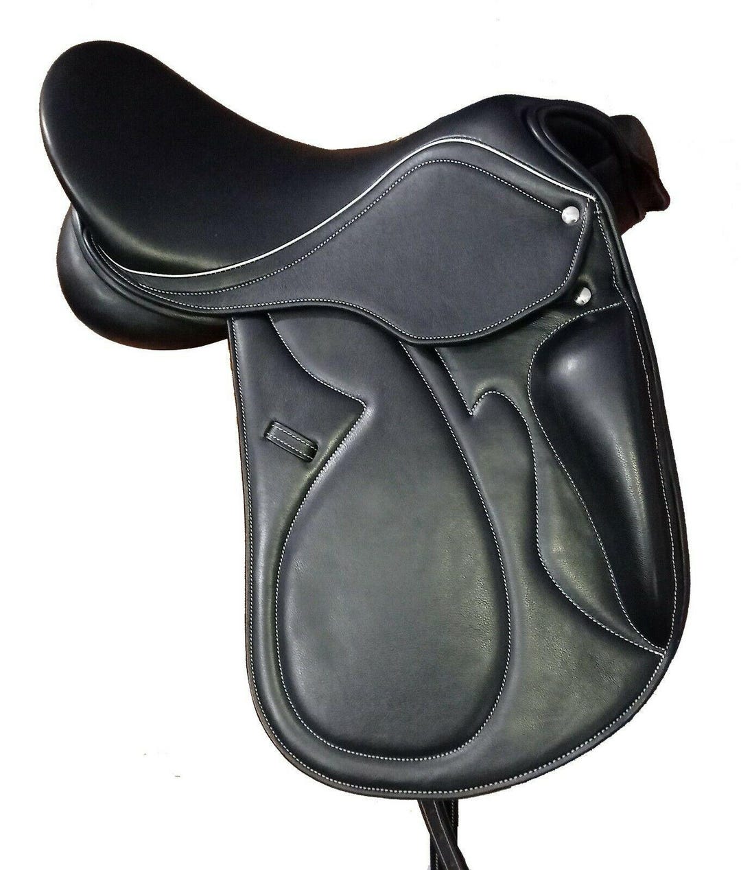 New Leather Dressage Double Flap Horse Saddle Adjustable Gullets ...