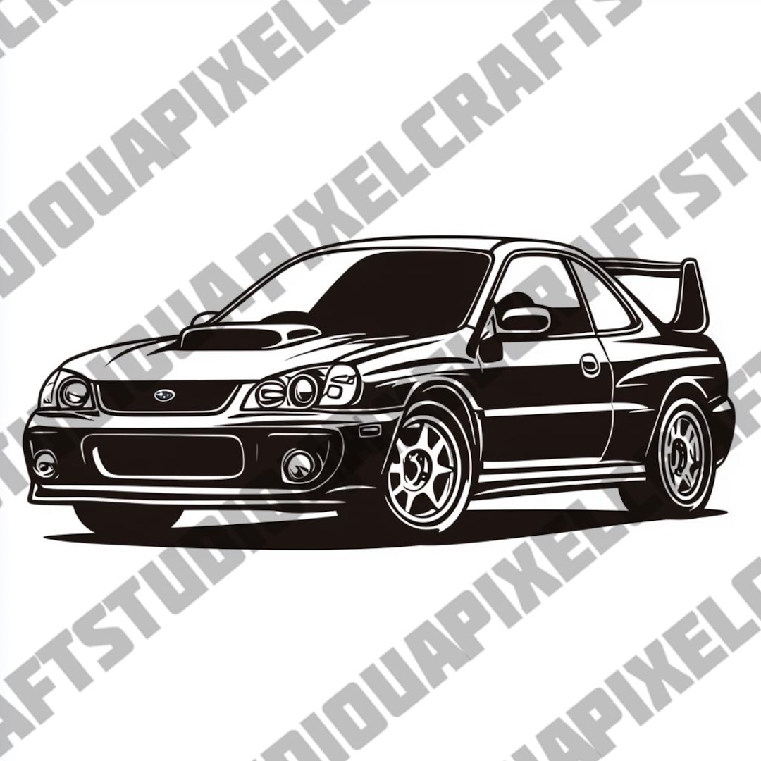 Subaru WRX STI Clipart Bundle – 6 JDM Car Svg / Png / Pdf Files for ...