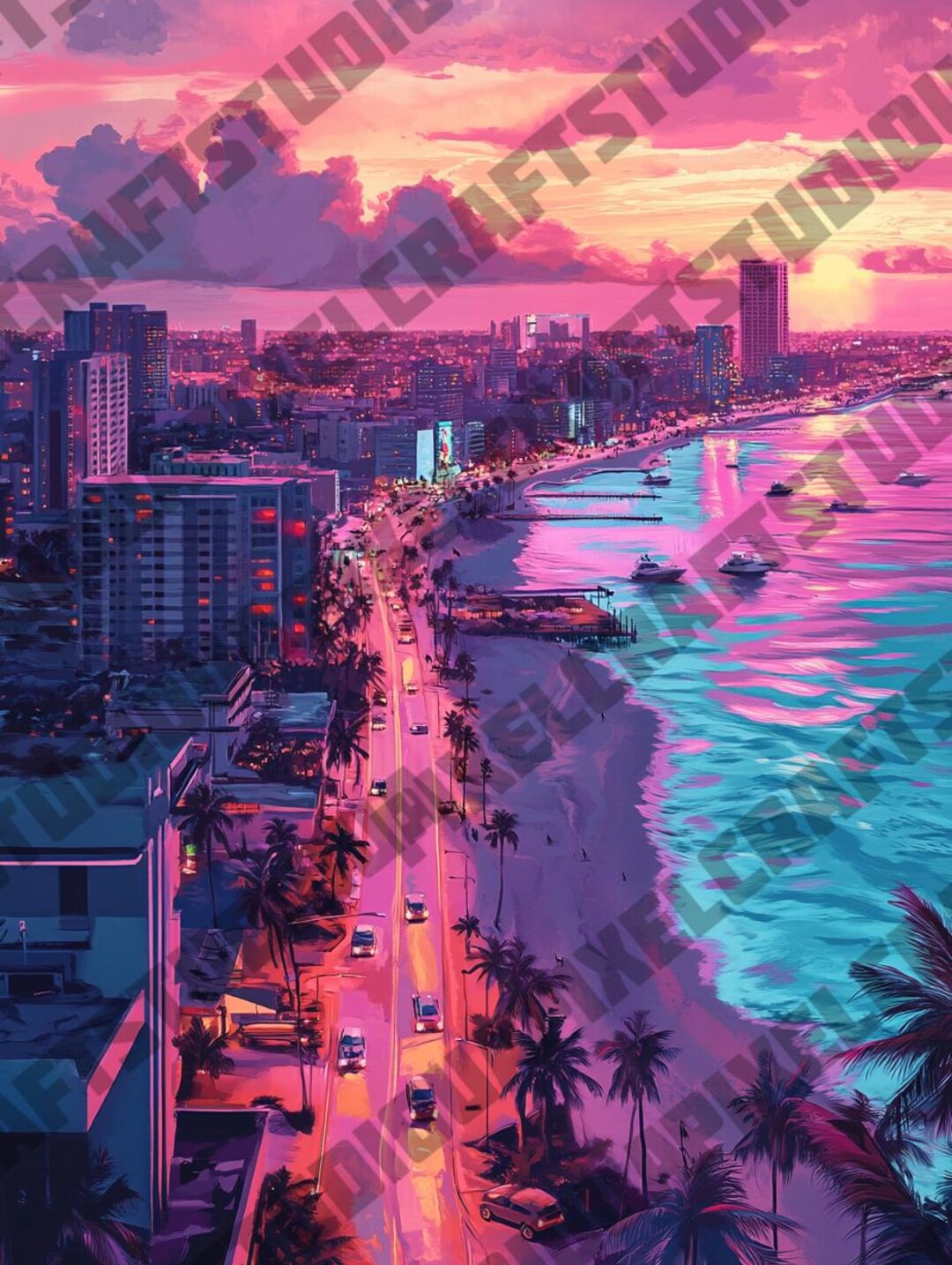 GTA 6 Digitalposter Bundle Wall Art Design GTA Themed Fan Art Poster ...