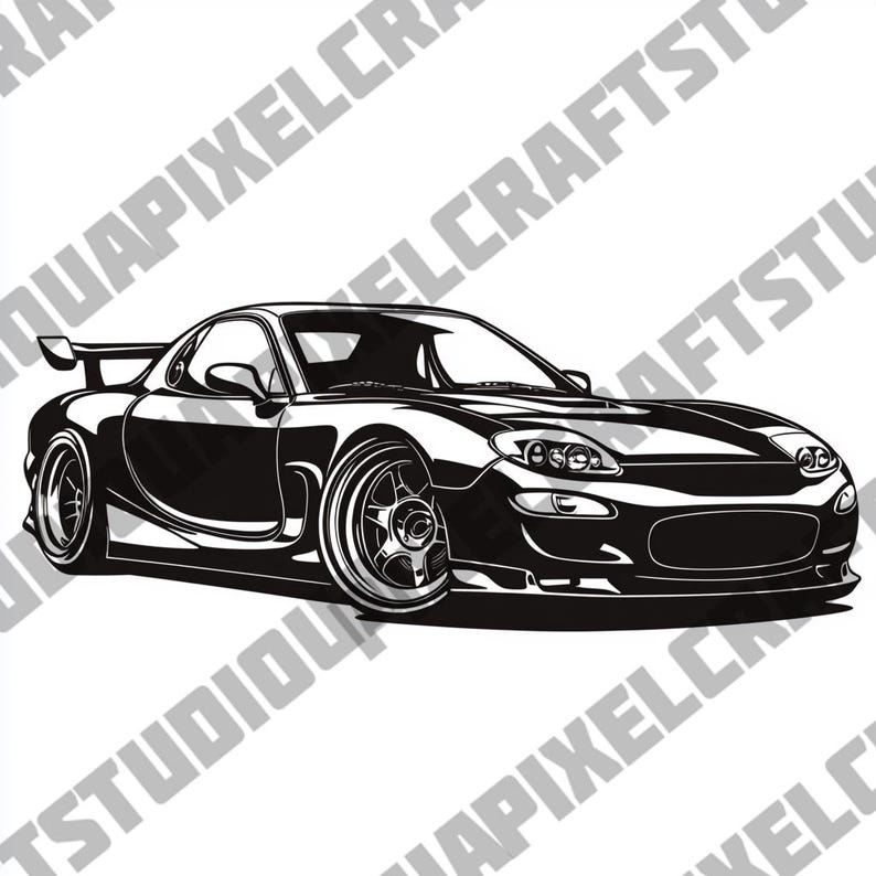 Mazda RX-7 SVG Bundle | JDM Car Vector Clipart | RX7 Svg / Png / Pdf ...