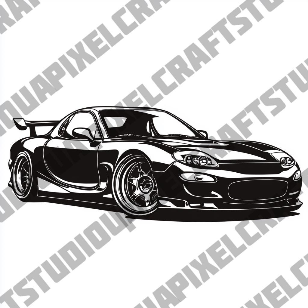 Mazda RX-7 SVG Bundle | JDM Car Vector Clipart | RX7 Svg / Png / Pdf ...