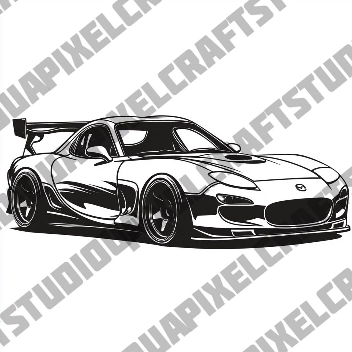 Mazda RX-7 SVG Bundle | JDM Car Vector Clipart | RX7 Svg / Png / Pdf ...