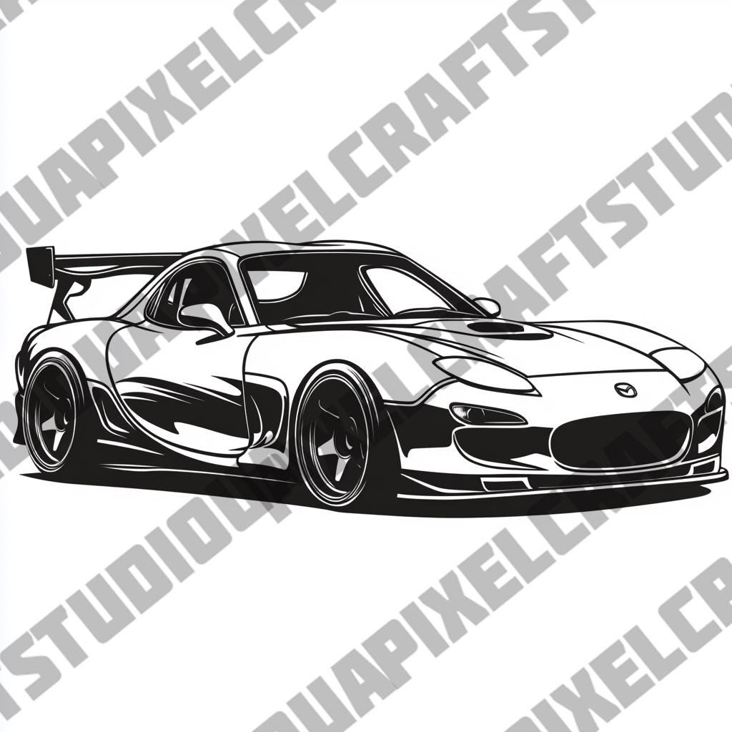 Mazda RX-7 SVG Bundle | JDM Car Vector Clipart | RX7 Svg / Png / Pdf ...