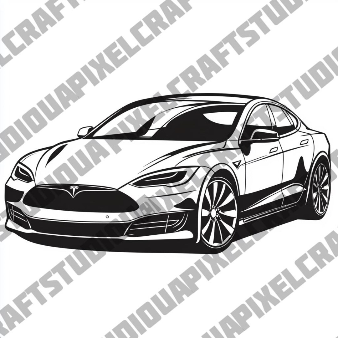 Tesla Model S SVG Bundle – 6 Premium Car Illustrations for Posters ...