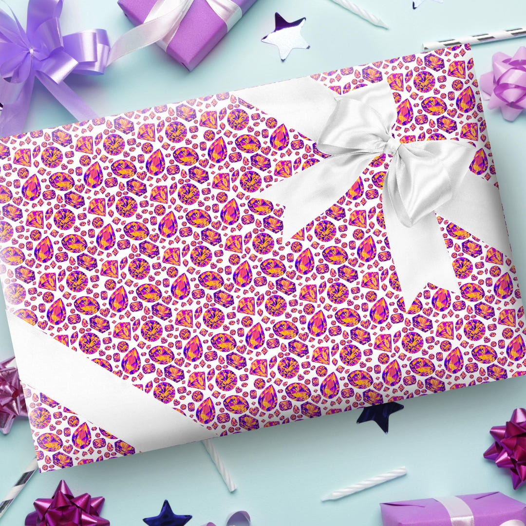 Luxe Jewel & Diamond Wrapping Paper – Perfect for Gifts, Special ...