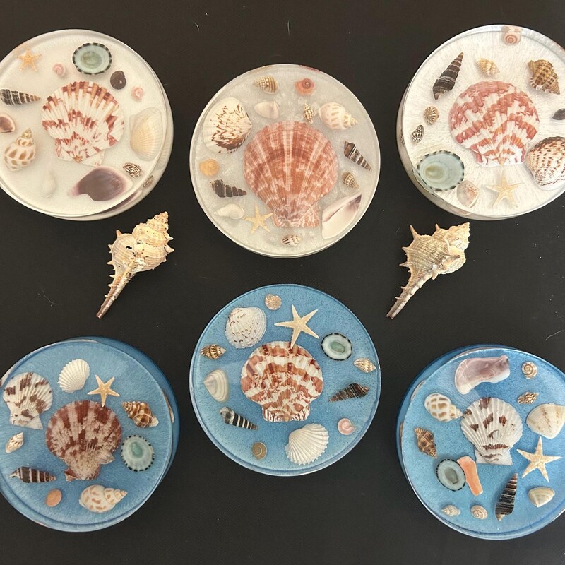 Seashell Coasters - Etsy