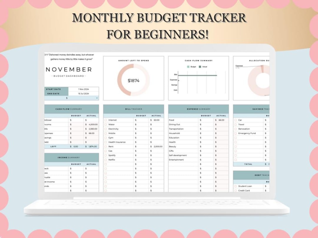 Christian Budget Template | Monthly Budget Tracker | Financial Tracker ...