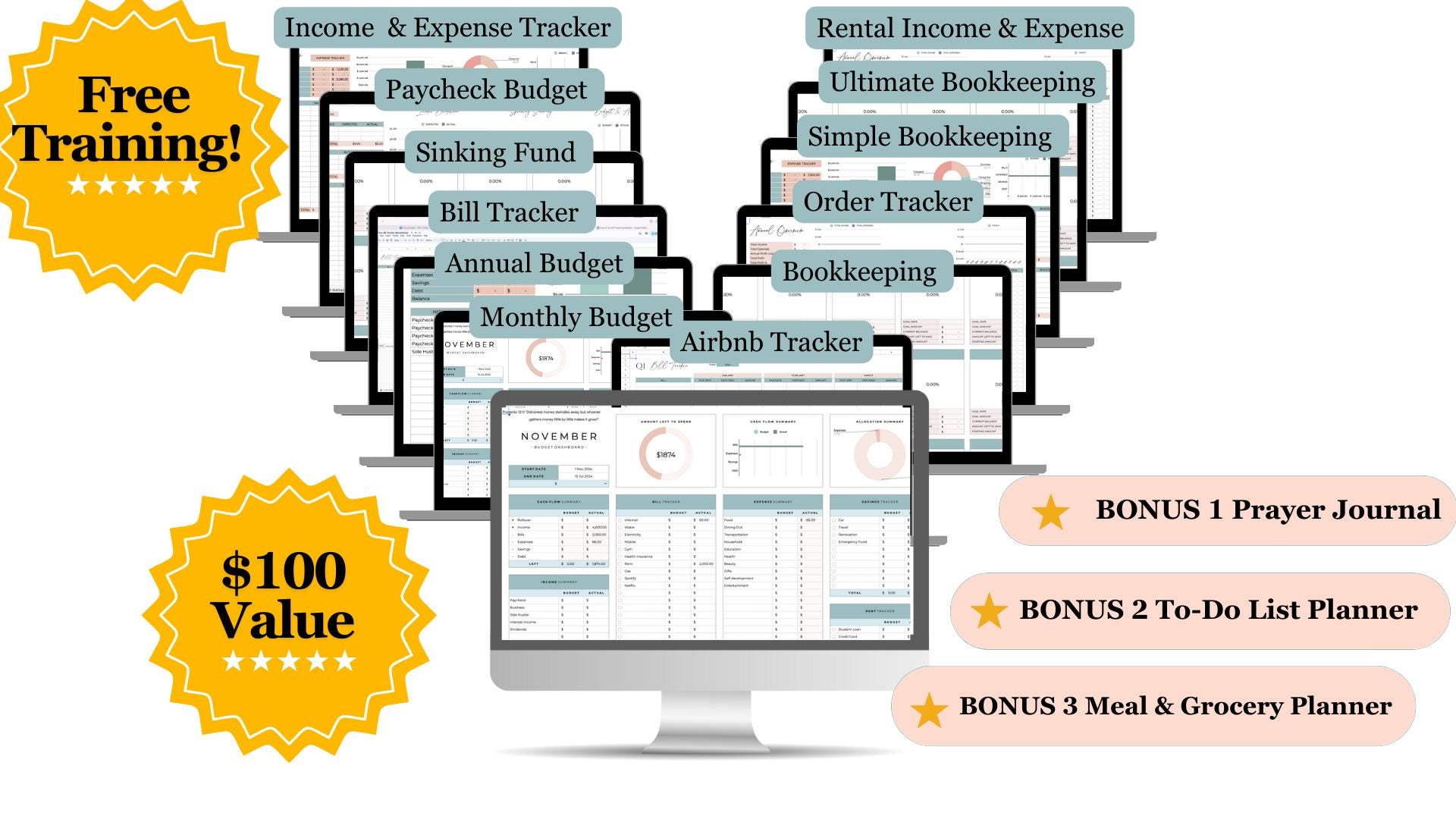 Christian Budget Template Monthly Budget Tracker Financial Tracker ...