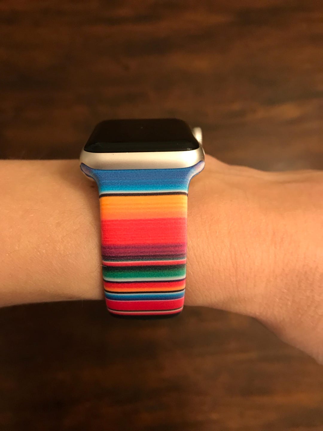 Serape Stripe Colorful Print Custom Watch Band Compatible With Apple ...