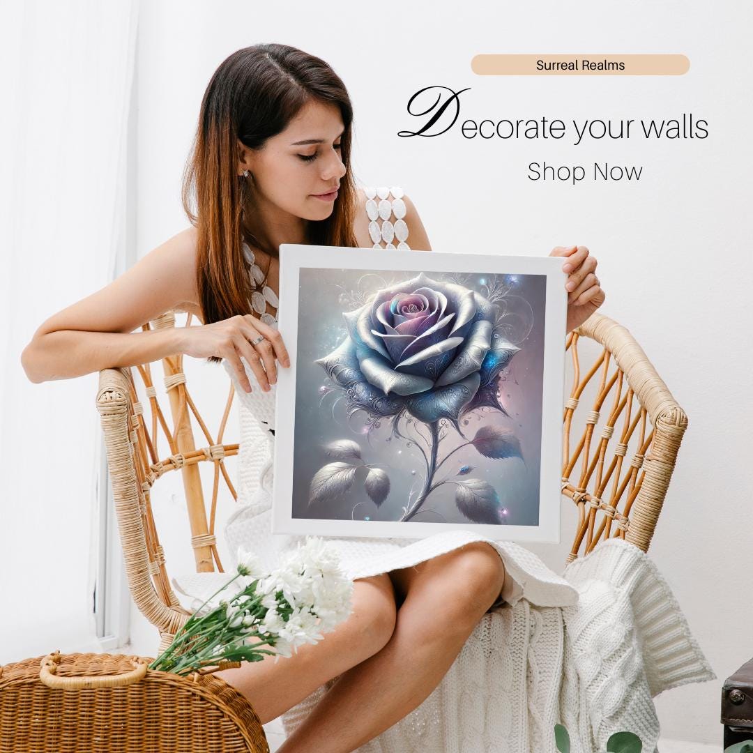 Surreal Rose - Elegant Digital AI Art | Dreamlike Floral Artwork ...