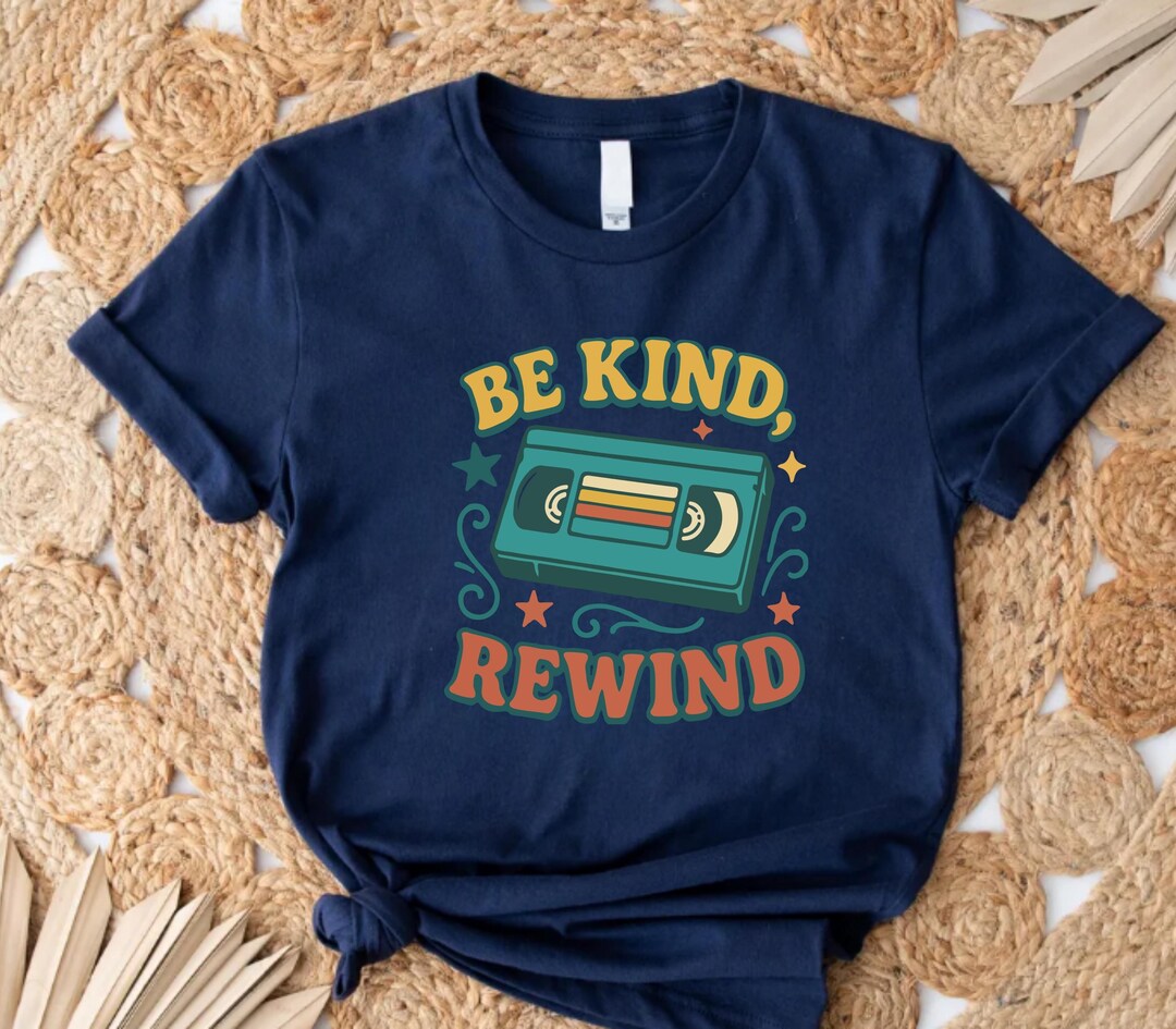 Vintage "be Kind Rewind" Graphic Tee: Cotton VHS T-shirt - Etsy