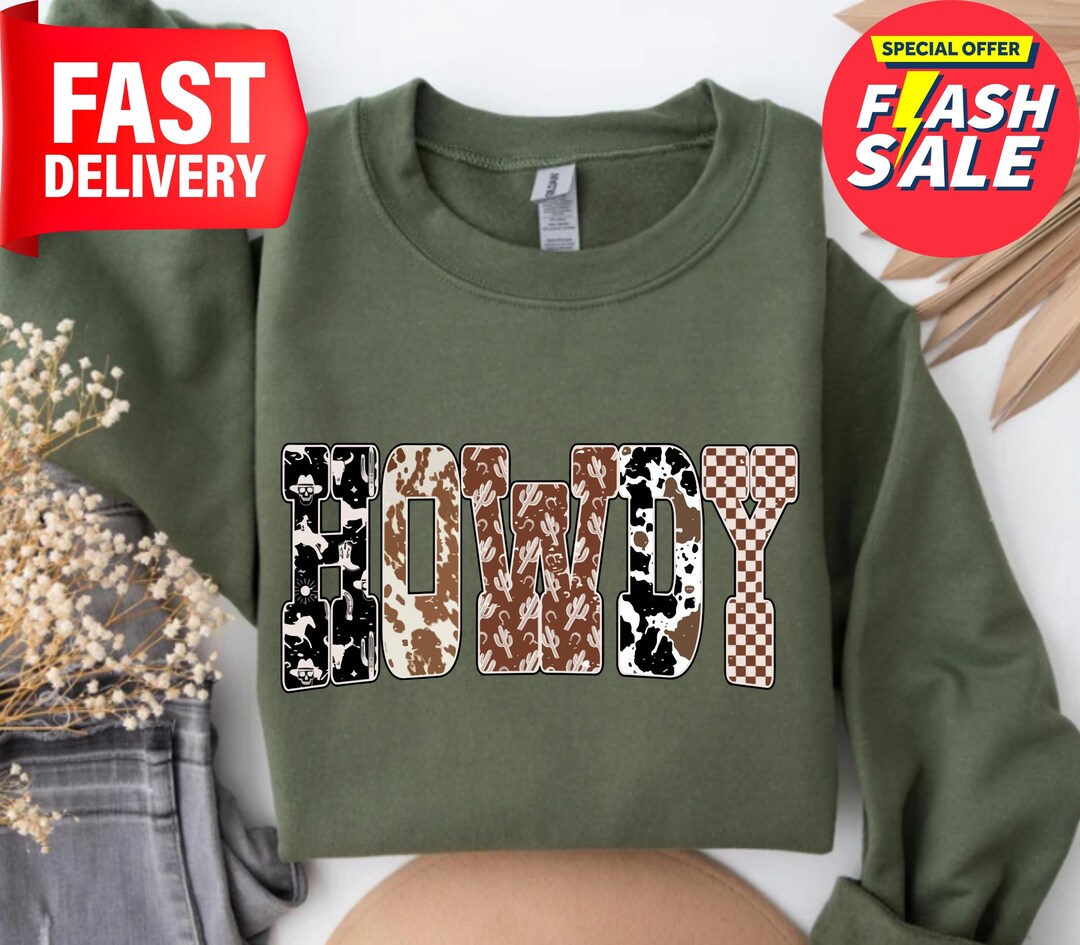 Howdy Western Sweatshirt, Yee Haw Sweater, Cowgirls Shirt, Country ...