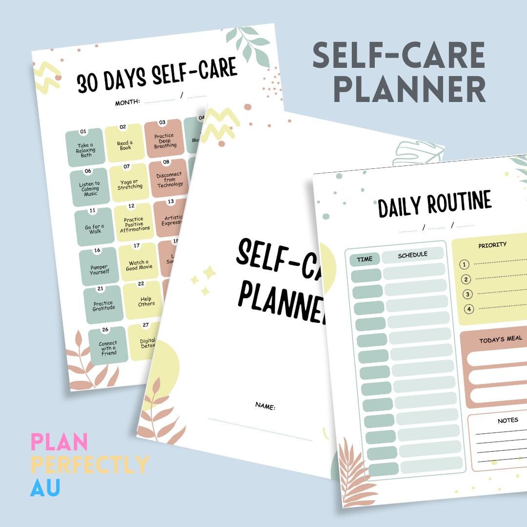 Printable Self-care Planner | 30-day Challenge & Daily Routine ...