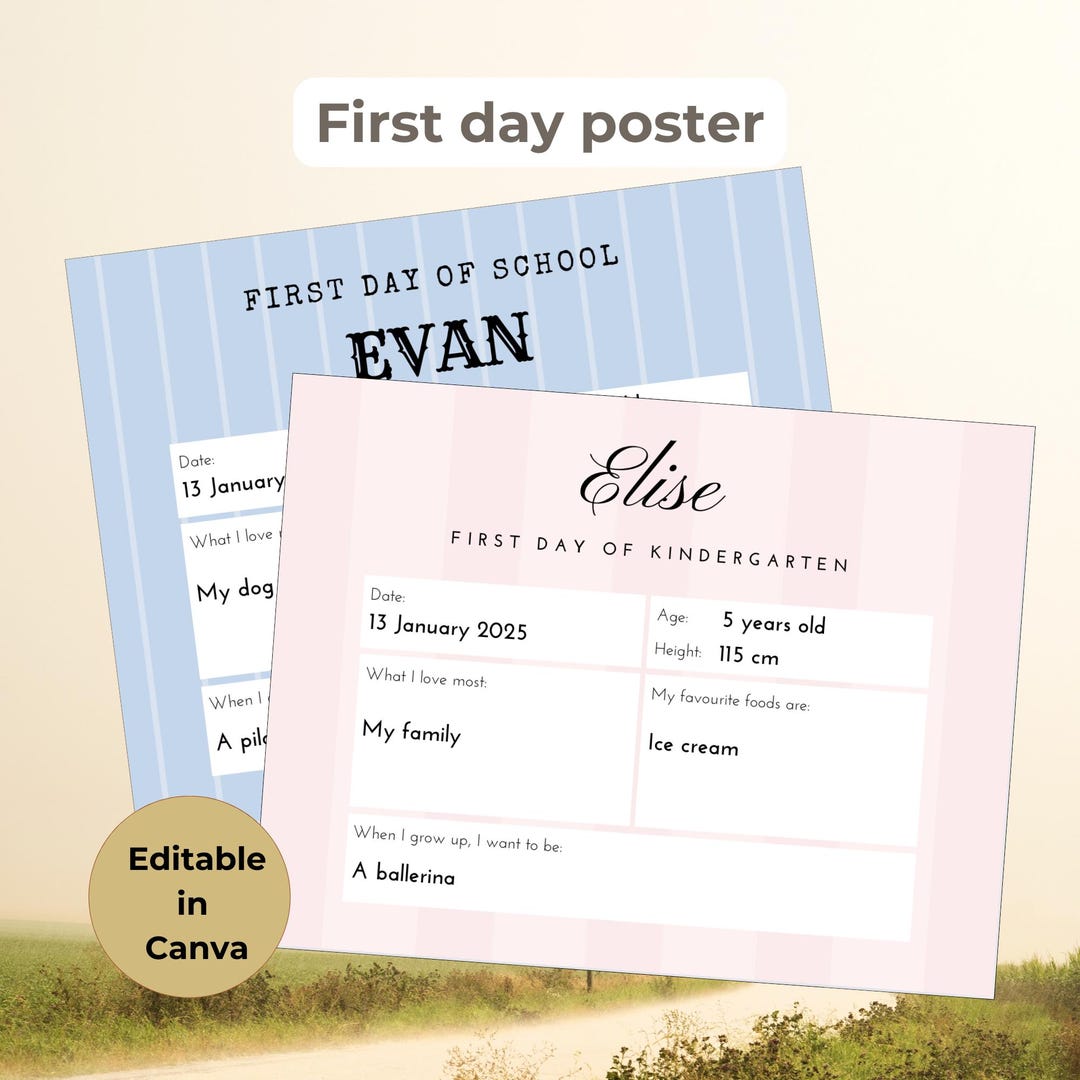 Editable First Day of School Poster for Boys & Girls | Back-to-school ...