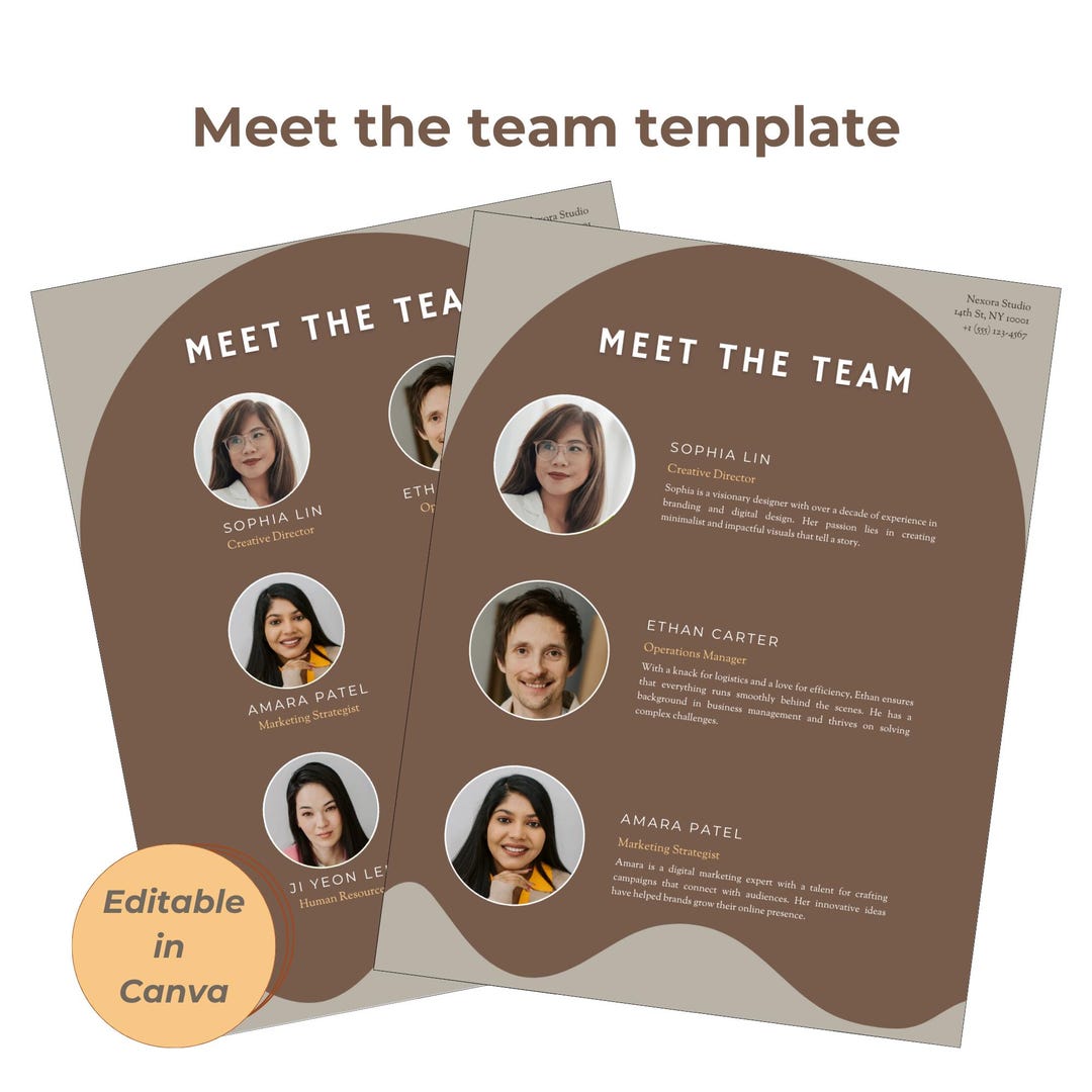 Meet the Team Template | Canva Editable Team Intro | Modern Design ...