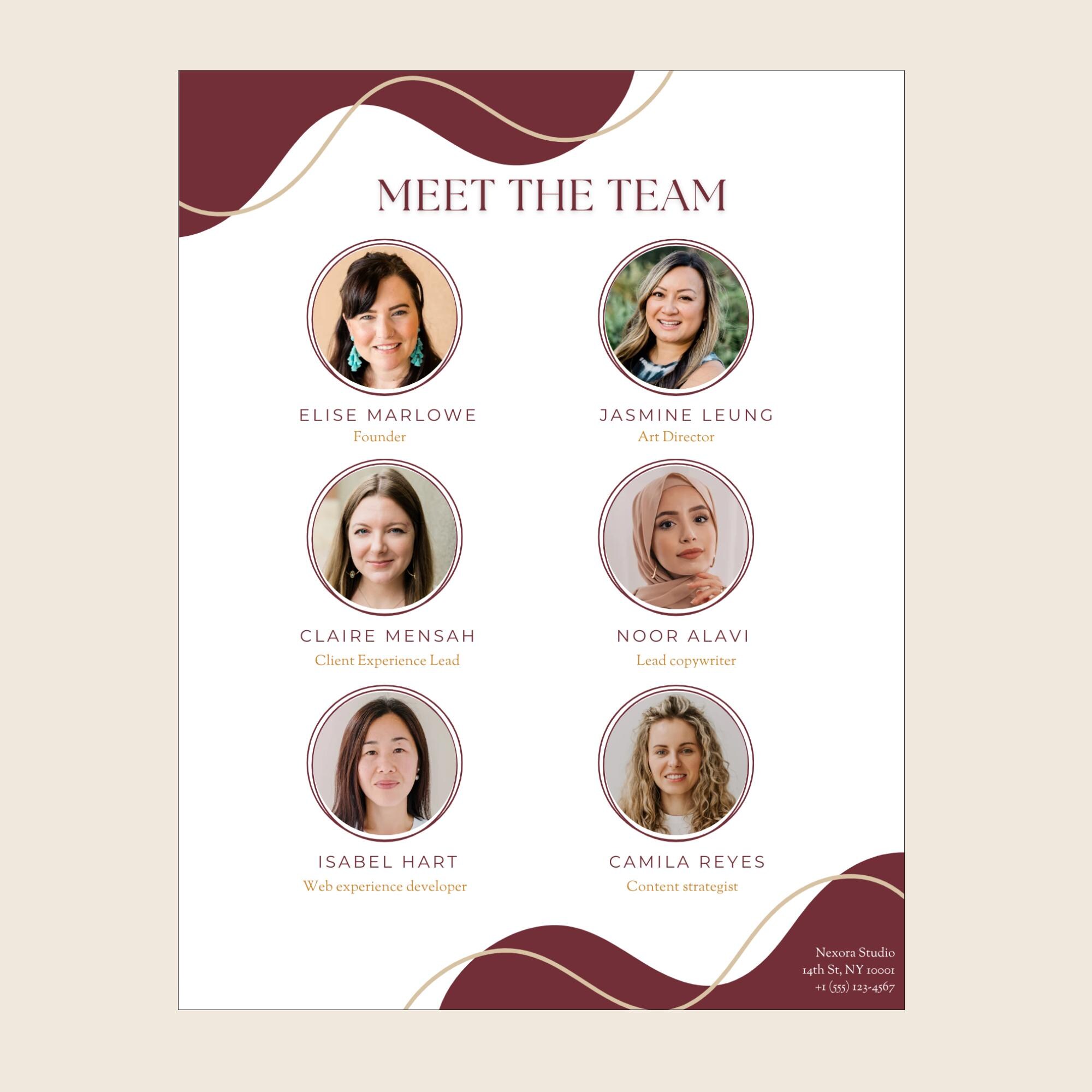 Meet the Team Template | Canva Editable Team Introduction Flyer ...