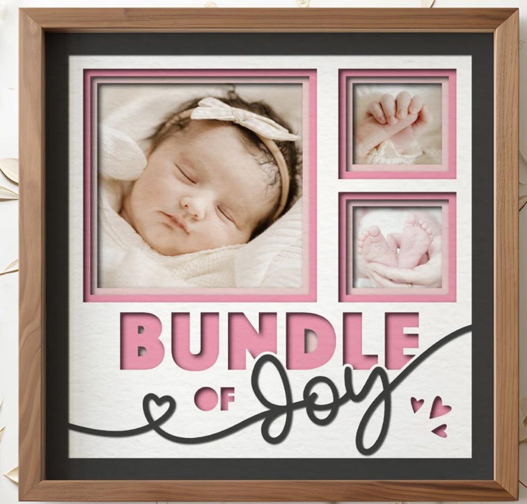 Shadow Box Frame Personalized - Custom Photo Gift for Baby, Family ...