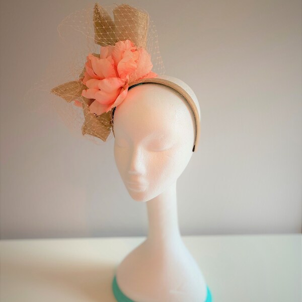 Peach Fascinator - Etsy