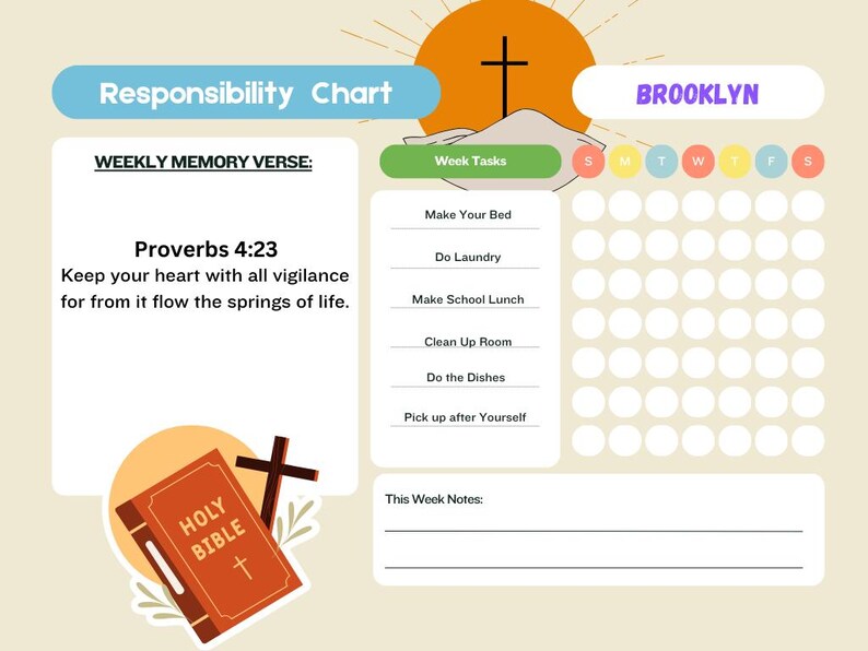 Christian Chore Chart - Etsy