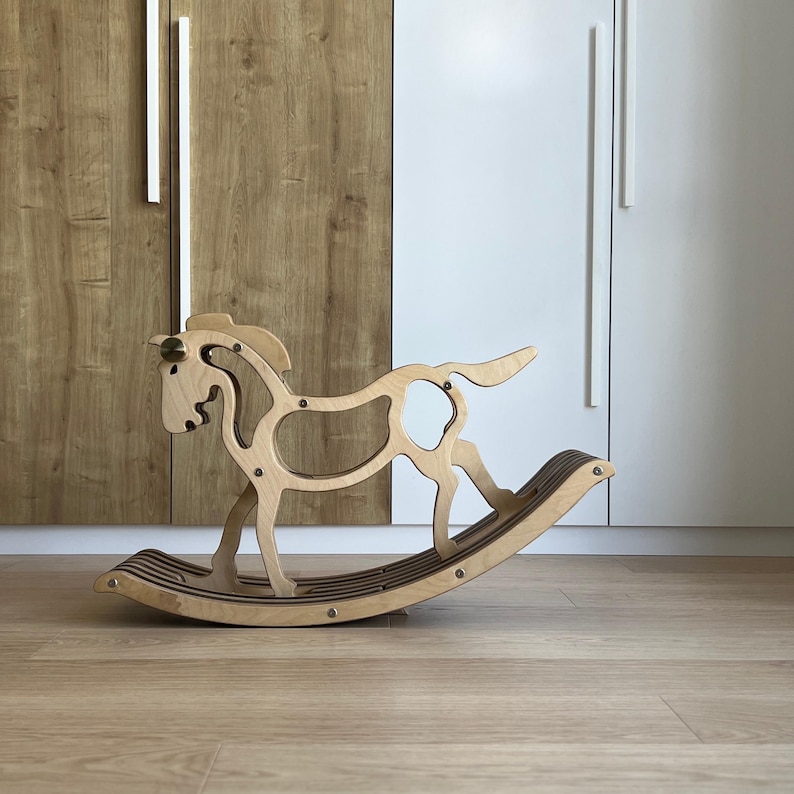 Handmade Wooden Horse Rocker: Classic Design Rocking Horse, Montessori ...